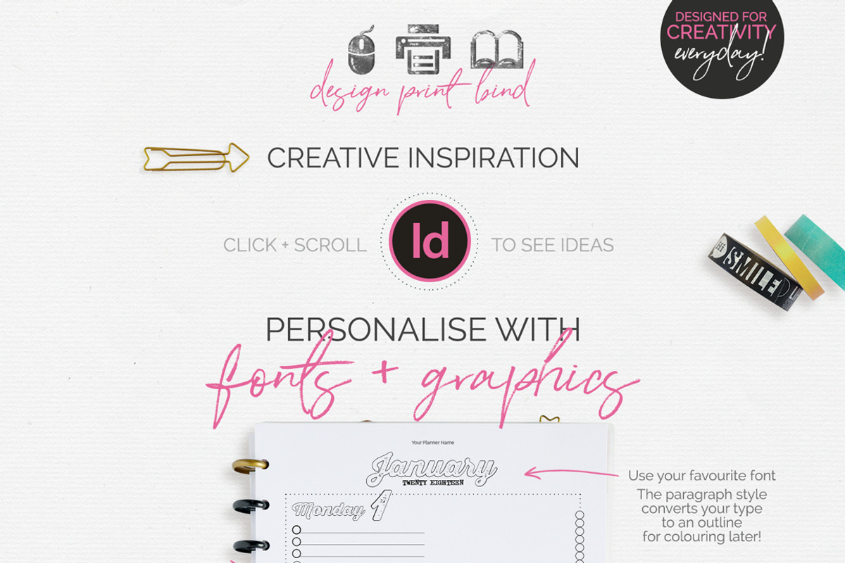 A4 Indesign Planner Template ColorMe, a Stationery Template by ...