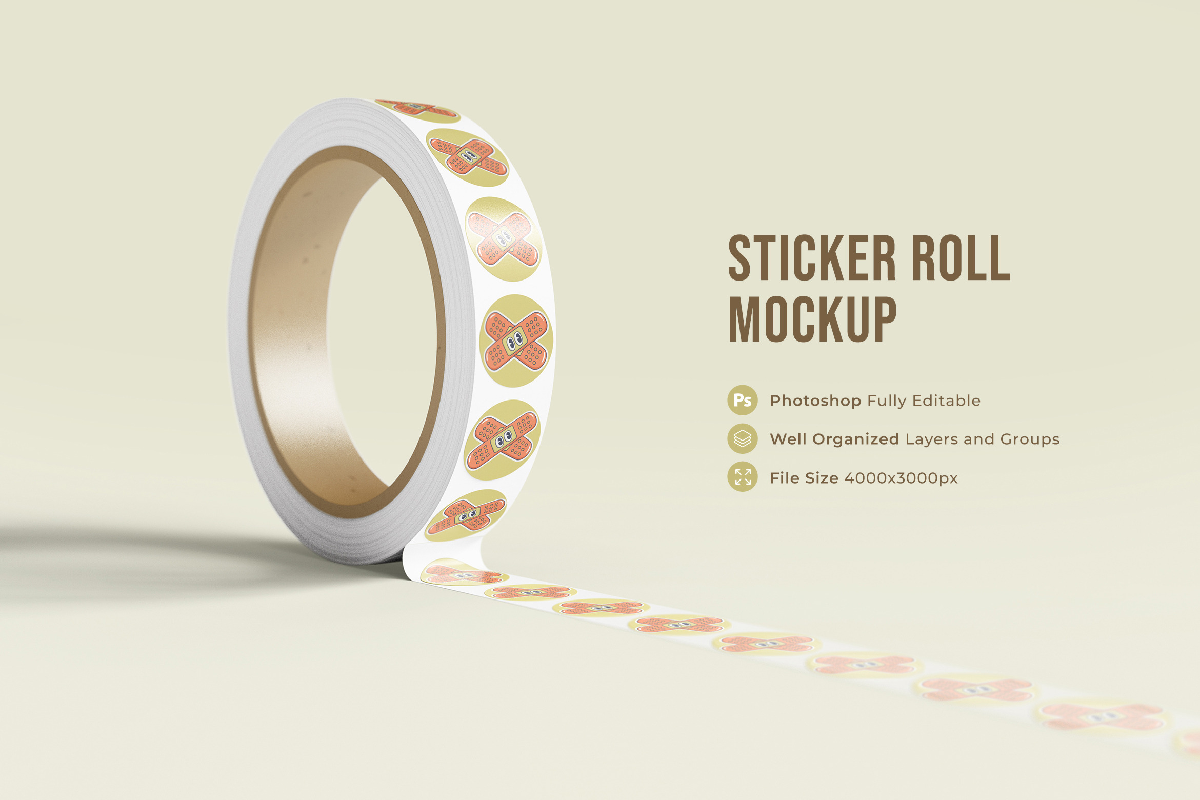 Sticker Roll Mockup