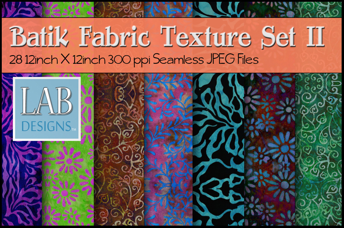 28 Seamless Batik Fabric Textures 2, a Texture Graphic by Lab Designs