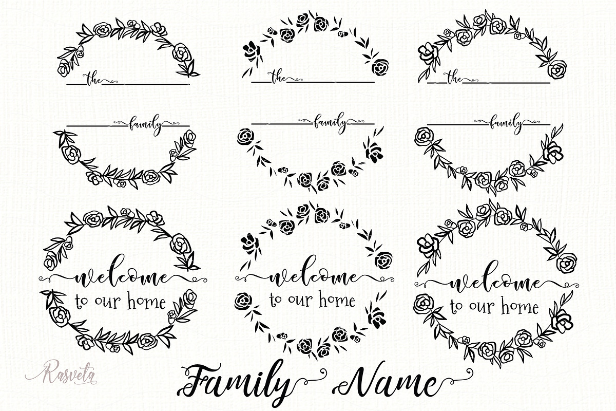 Wreath Family Name, a Decorative Illustration by Rasveta