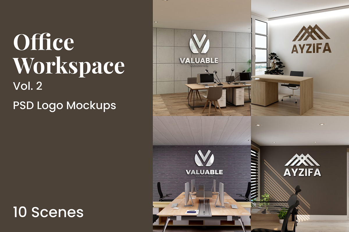 Office Workspace Room Logo Mockup