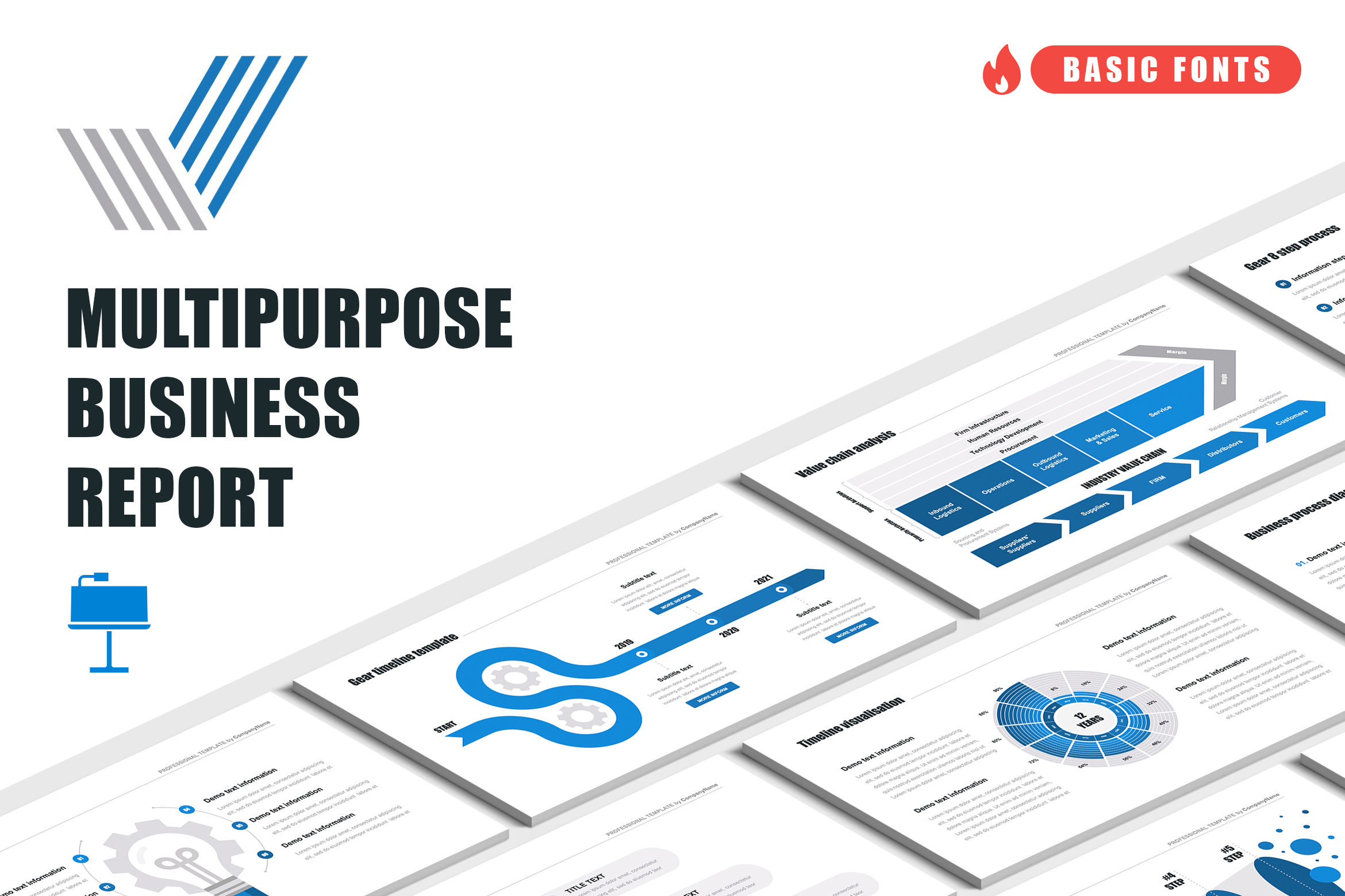 Multipurpose Business Report Keynote, a Presentation Template by HiSlide.io