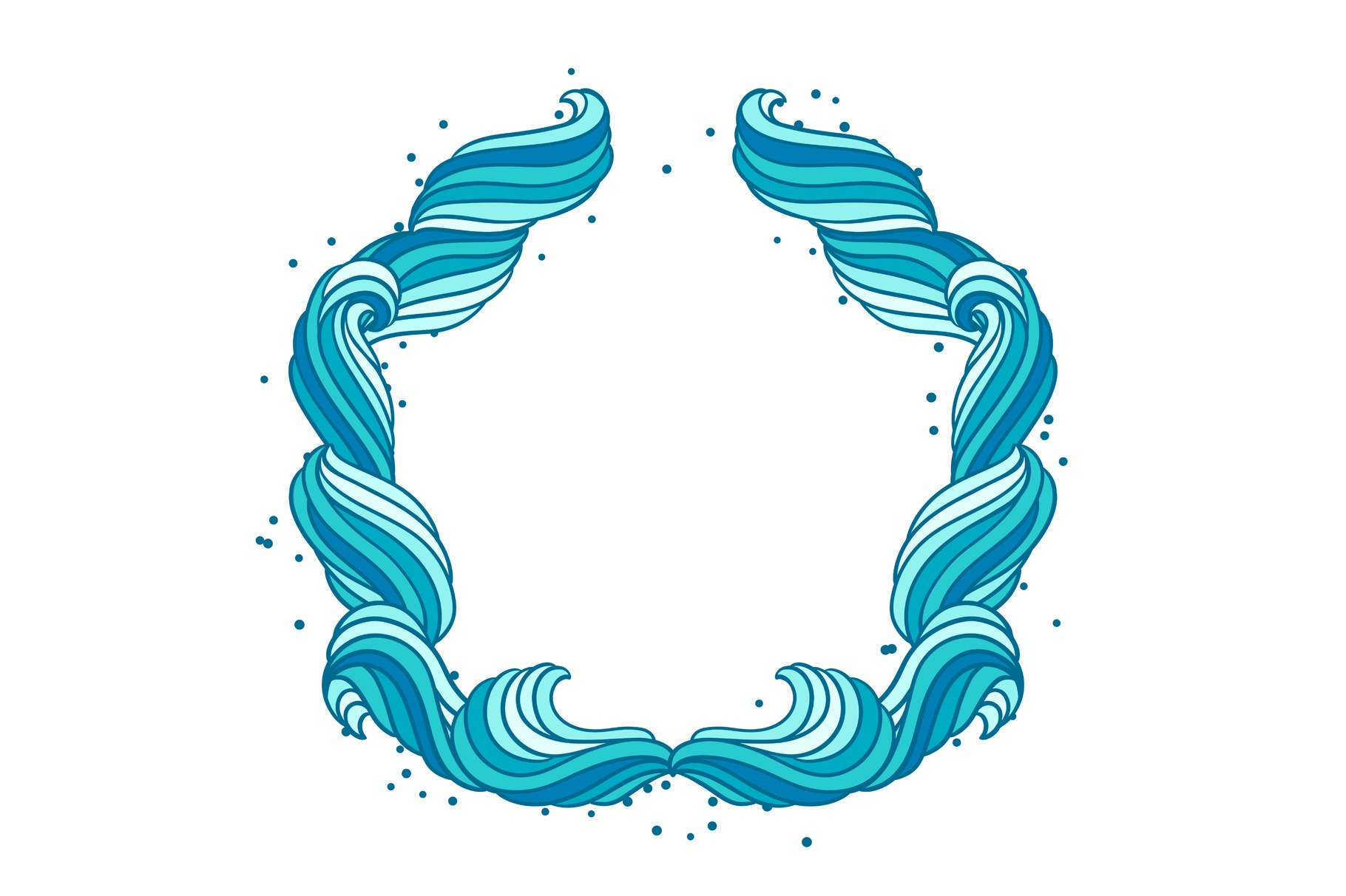 Decorative frame from waves, a Decorative Illustration by incomible