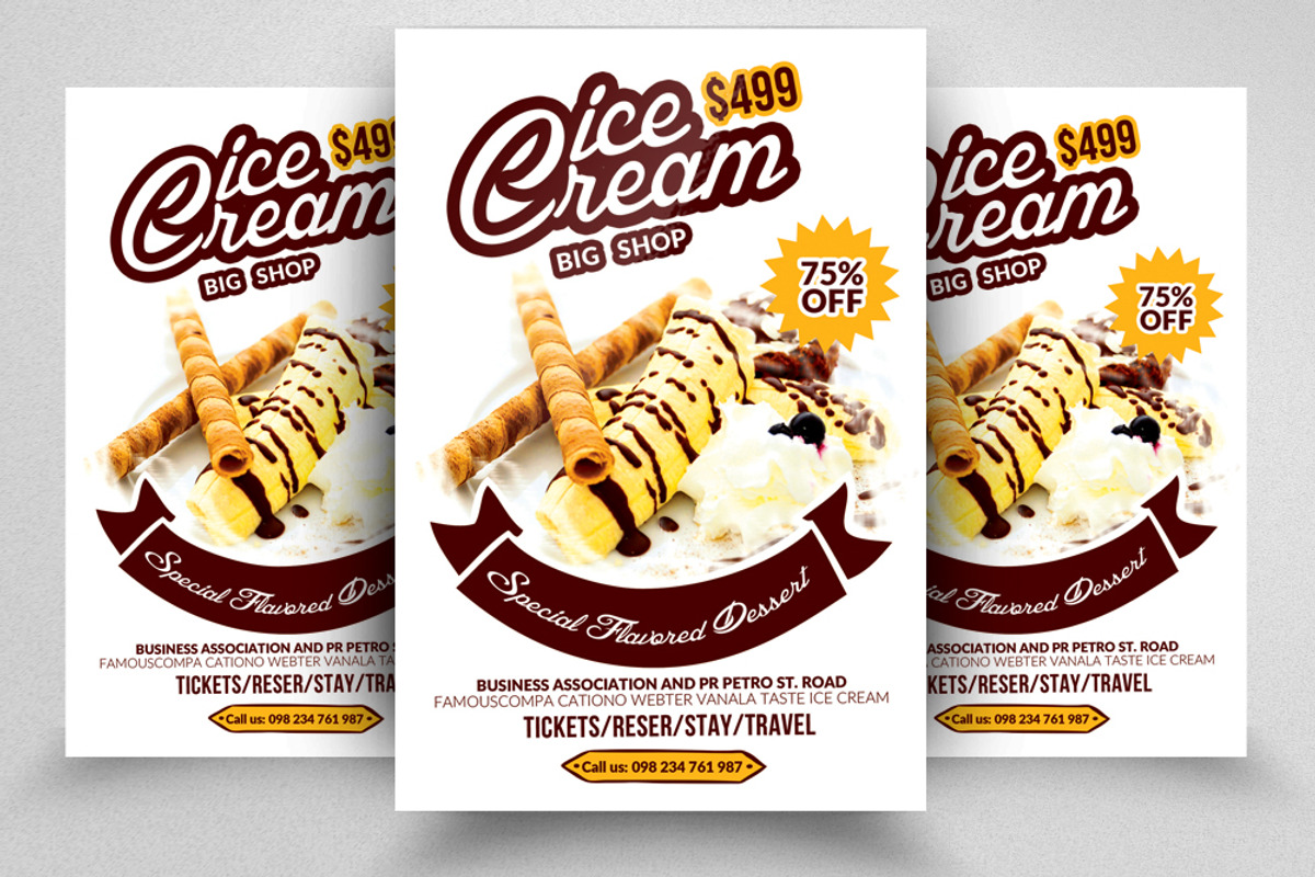 Ice Cream Flyer, a Flyer Template by Business Flyers
