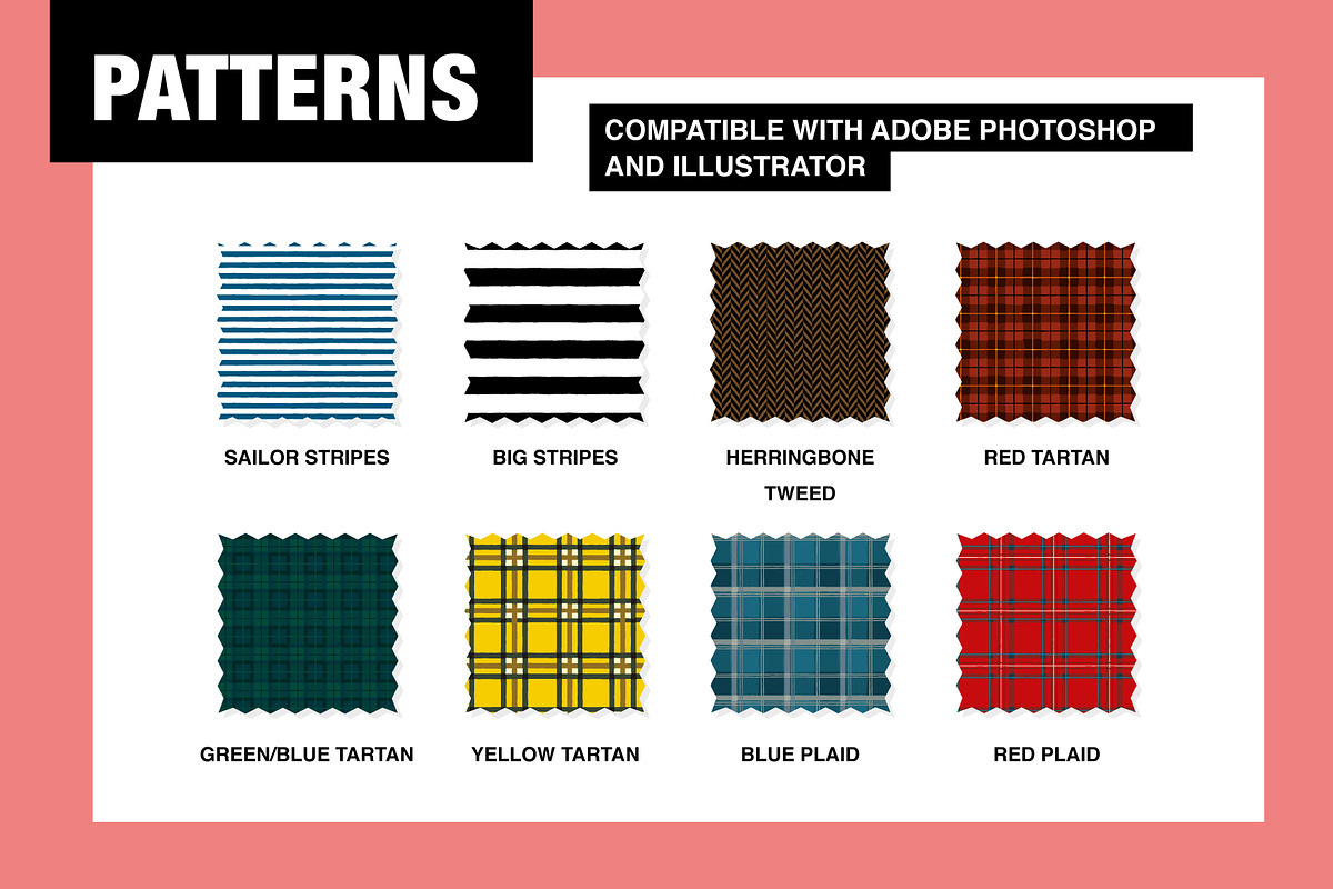 Fashion Pattern Swatches, a Pattern Graphic by Wingsart Studio