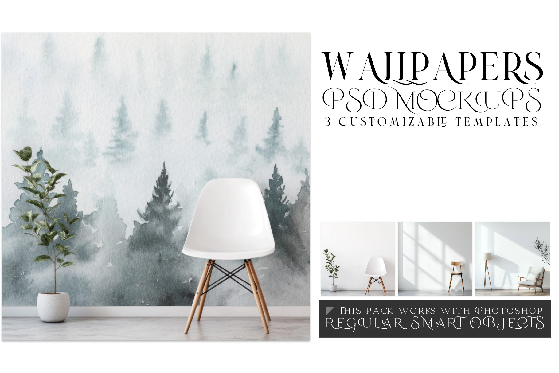 Wallpaper Mockups PSD and PNG, a Household Mockup by mock-ups