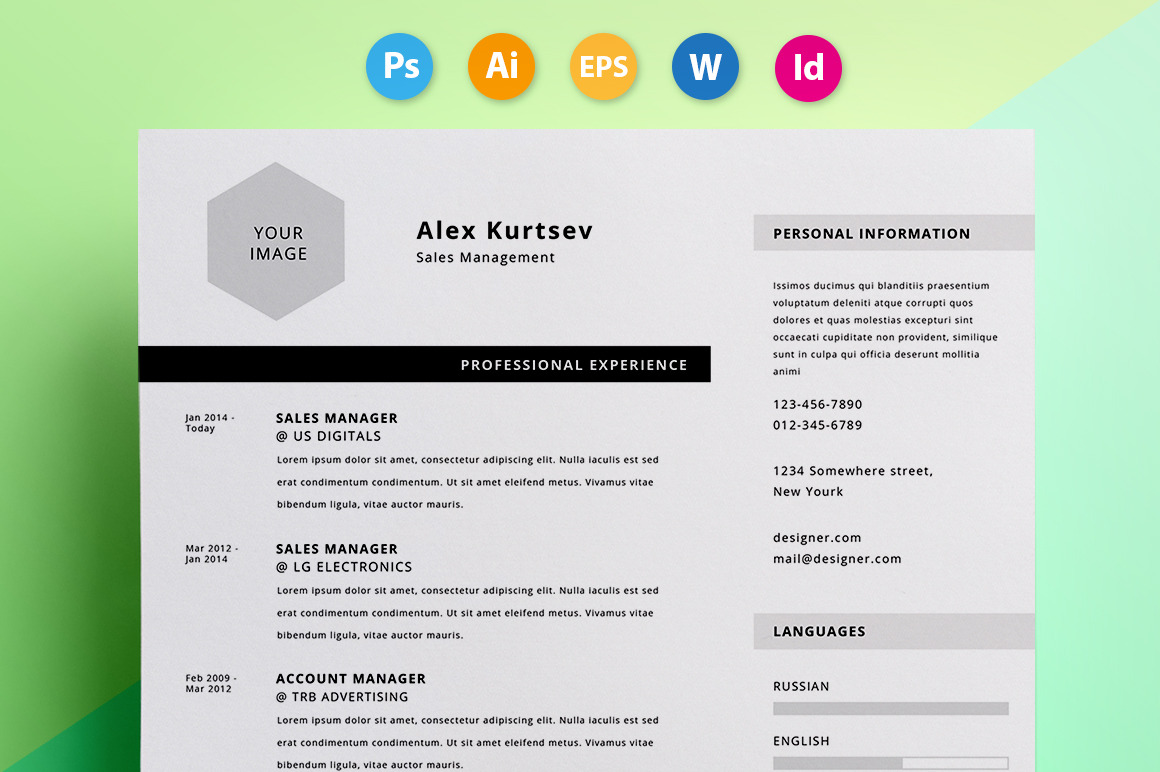 Resume / CV - Alex, a Resume Template by 3Angle