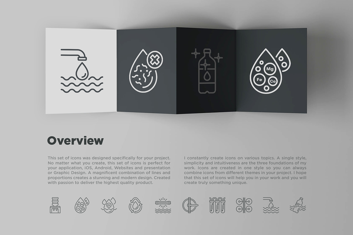 Water Treatment Icon Set Pixel Perfect