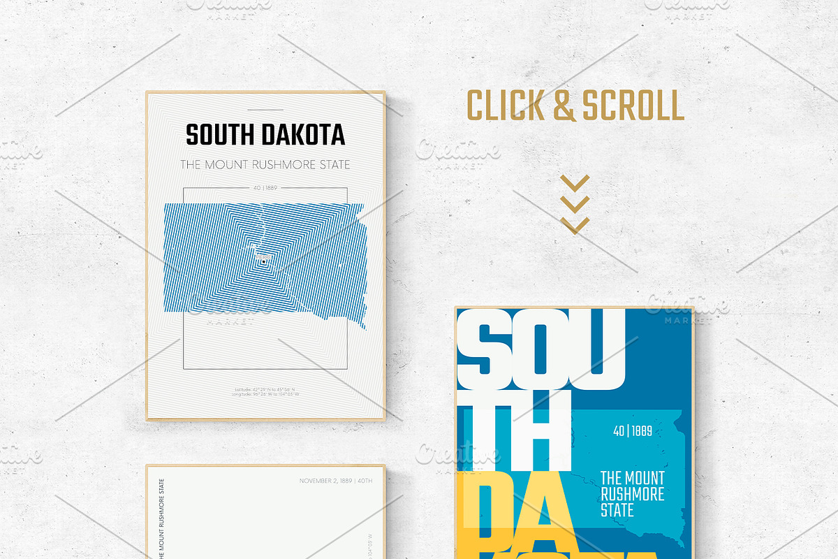 USA State Maps | Posters 3 Styles 3, an Illustration by MaximGertsen