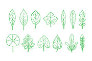 Contour Leaves Illustration Pack, an Illustration by Theresa Barba