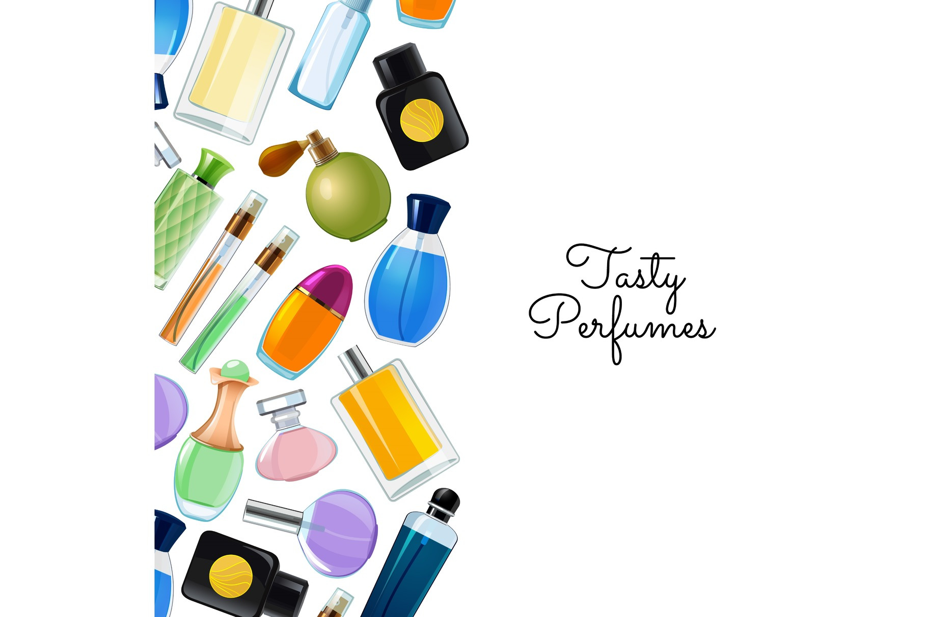 Vector poster with perfume bottles, a Texture Graphic by Onyx ...