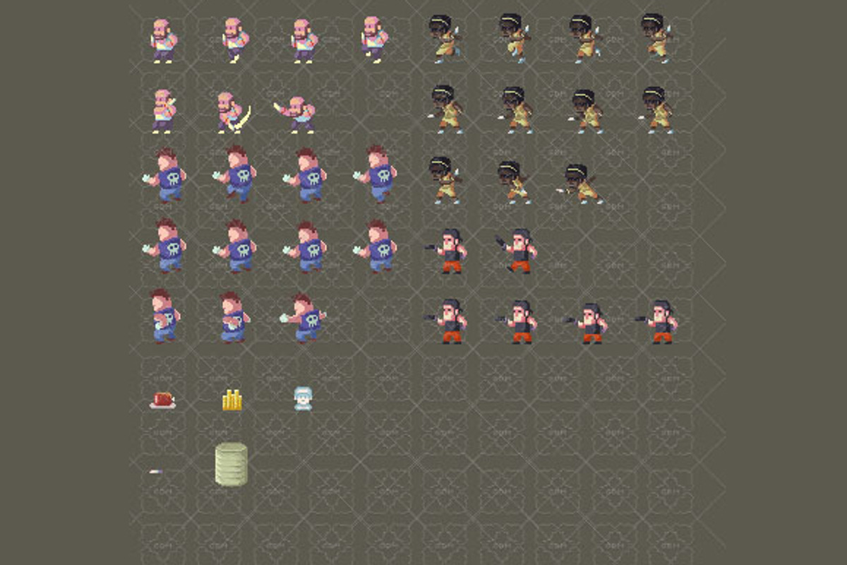 48X48 BRAWLER FOES SPRITES, a Graphic by Fassous game assets