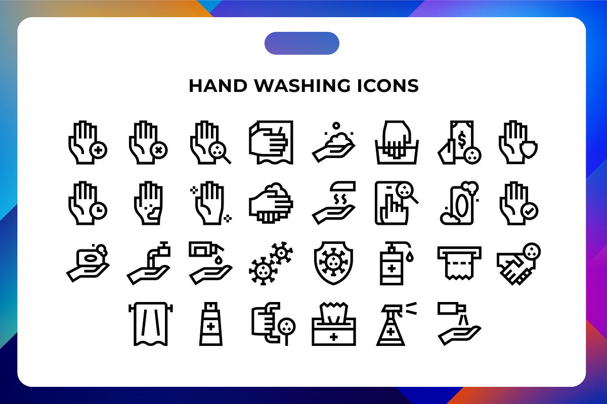 Hand Washing Icons Pack, an Icon by Wencory