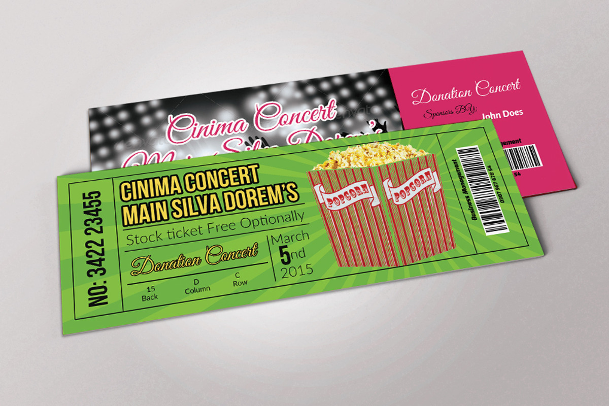 Concert Entry Tickets Template, an Invitation Template by Psd Templates