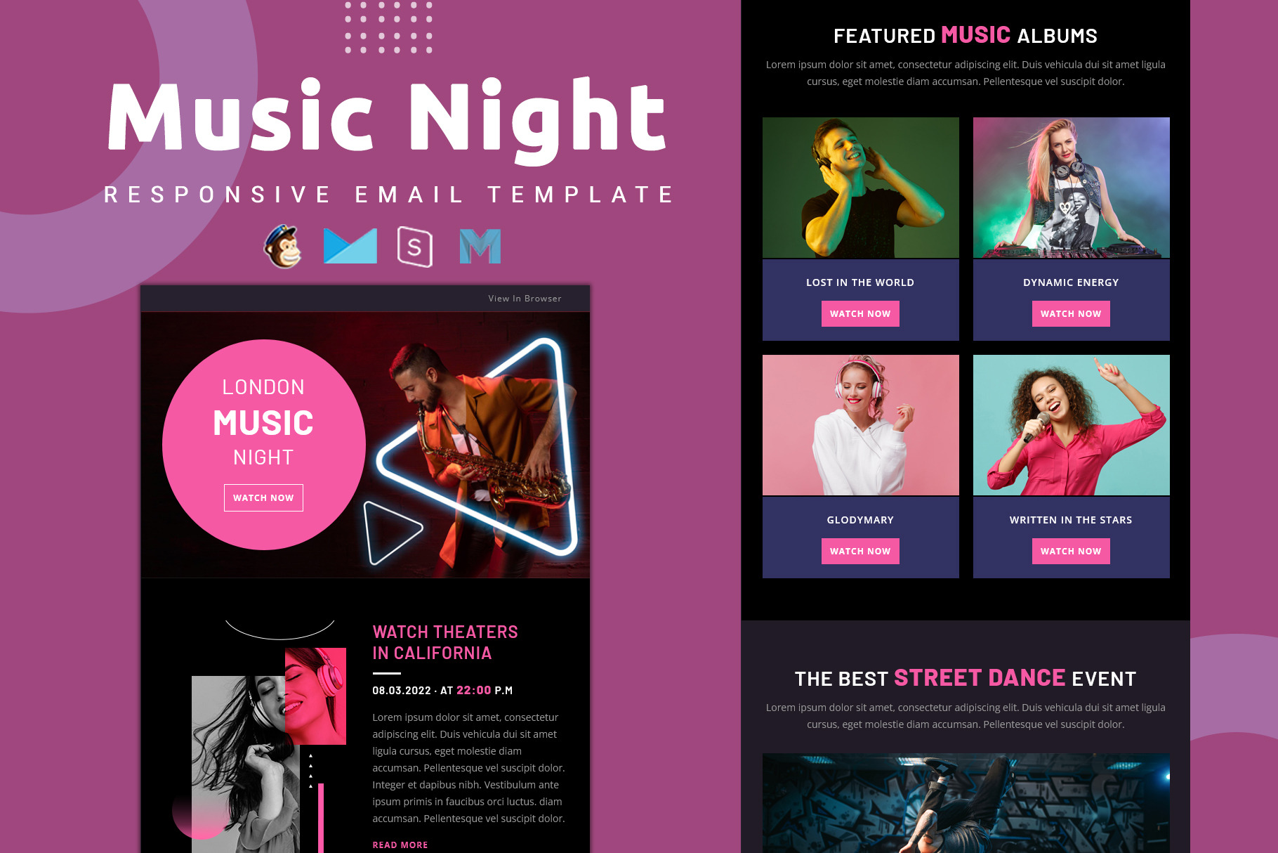 Music Night Email Template, an Email Template by Pennyblack Templates ...