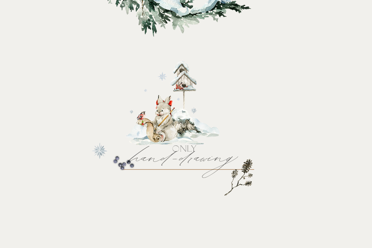 Christmas animals Winter woodland, an Animal Illustration by 60secondsArt