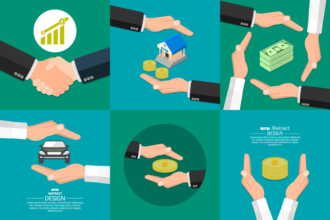 Realistic vector hands. Set №4, a Finance Illustration by pattern shop