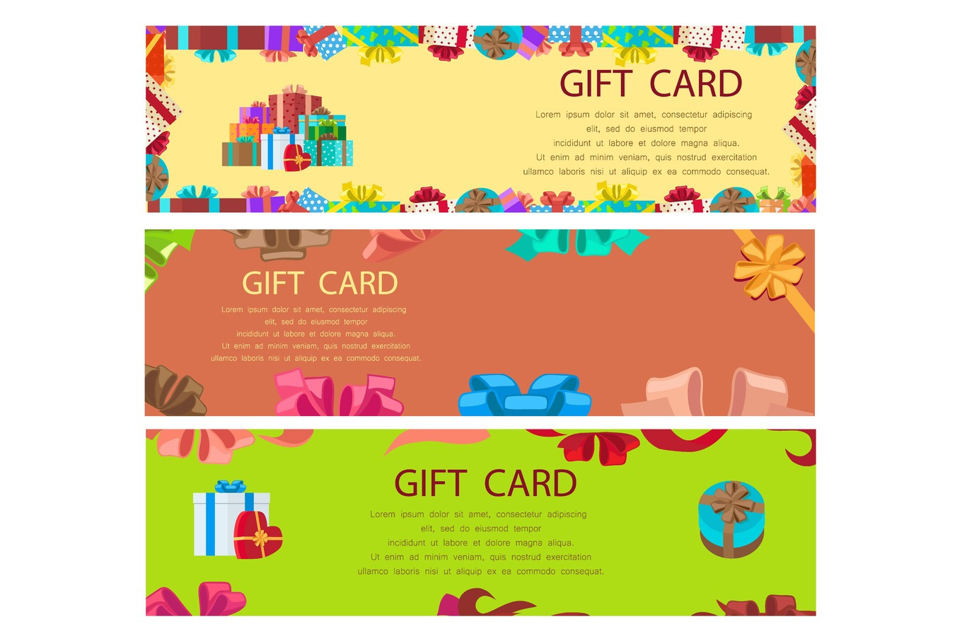 Gift Card Colourful Poster with Frames and Boxes, an Object Graphic by ...