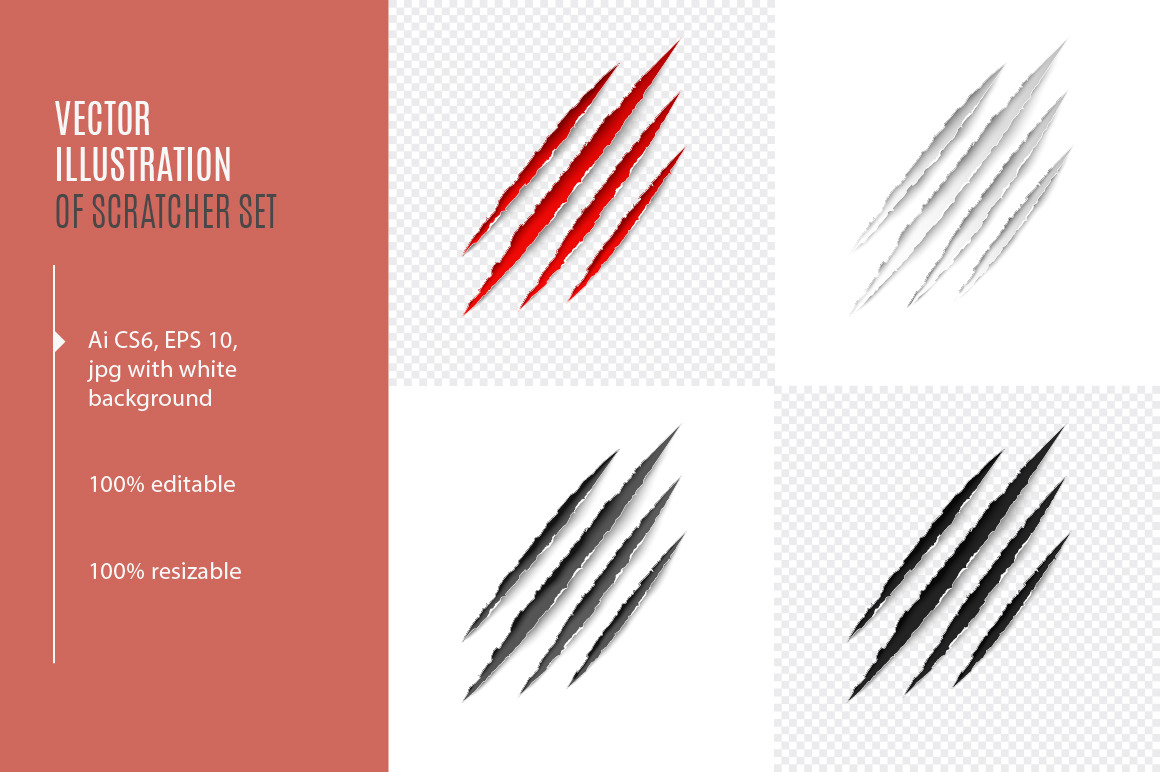 Scratchers. Cat, tiger, monster., a Background Graphic by Cheremuha