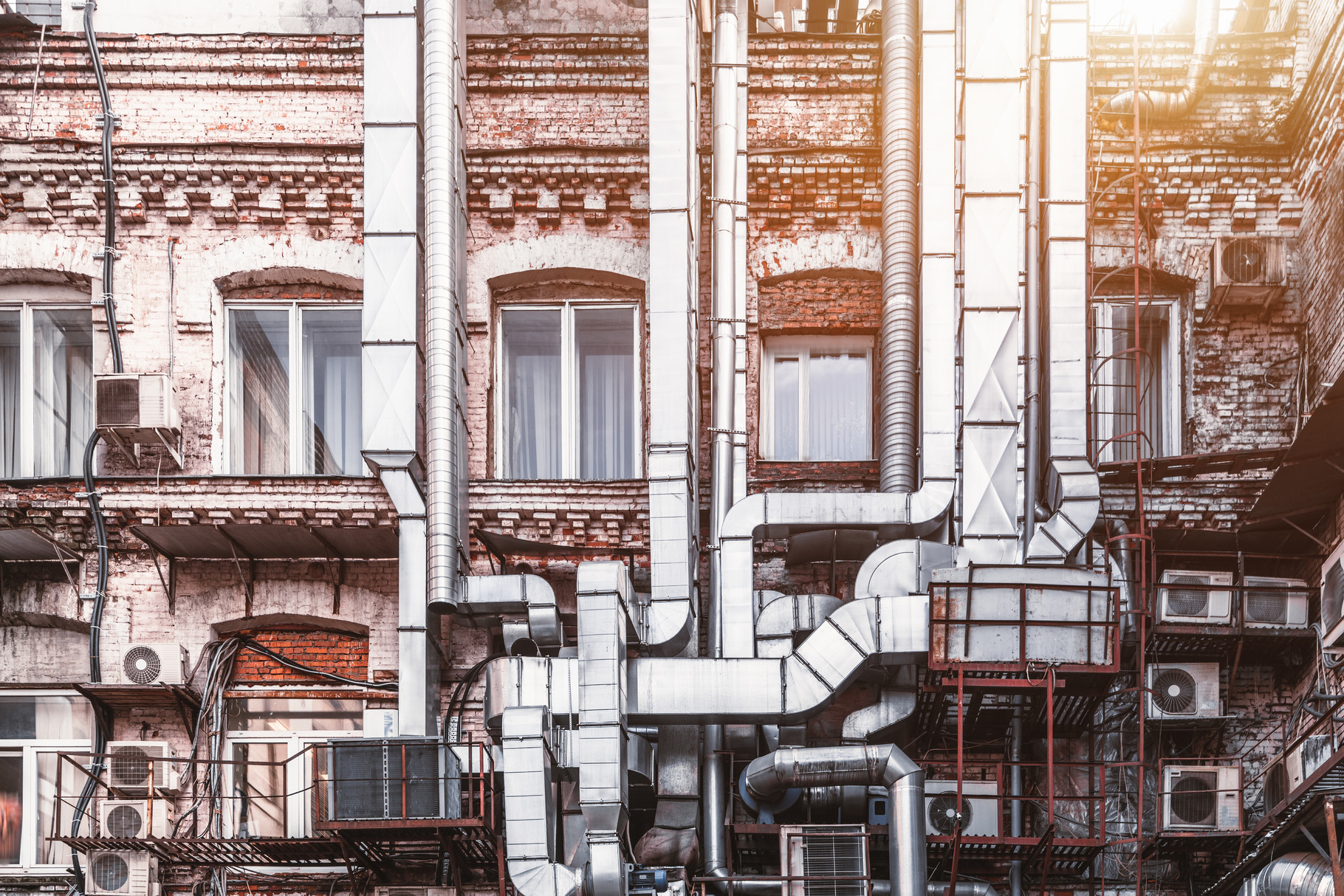 Facade of ancient factory building | Industrial Stock Photos ~ Creative ...