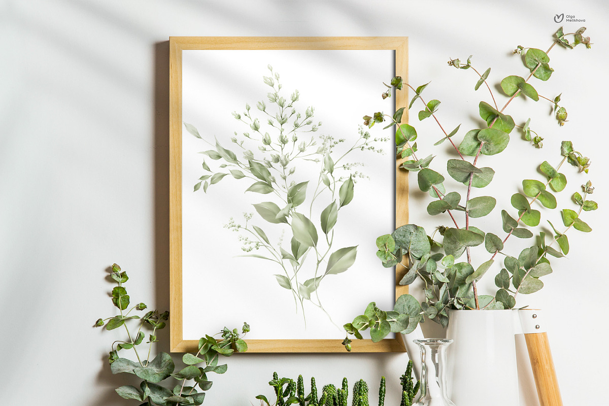 Light green, Greenery watercolor, a Texture Illustration by ollalya | Creative Market