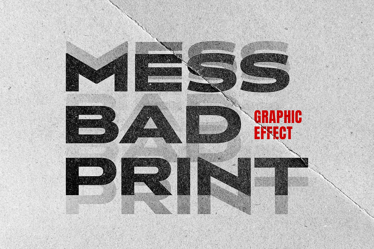 Bad Print Text & logo Effect, a Layer Style Add-On by Design Squad