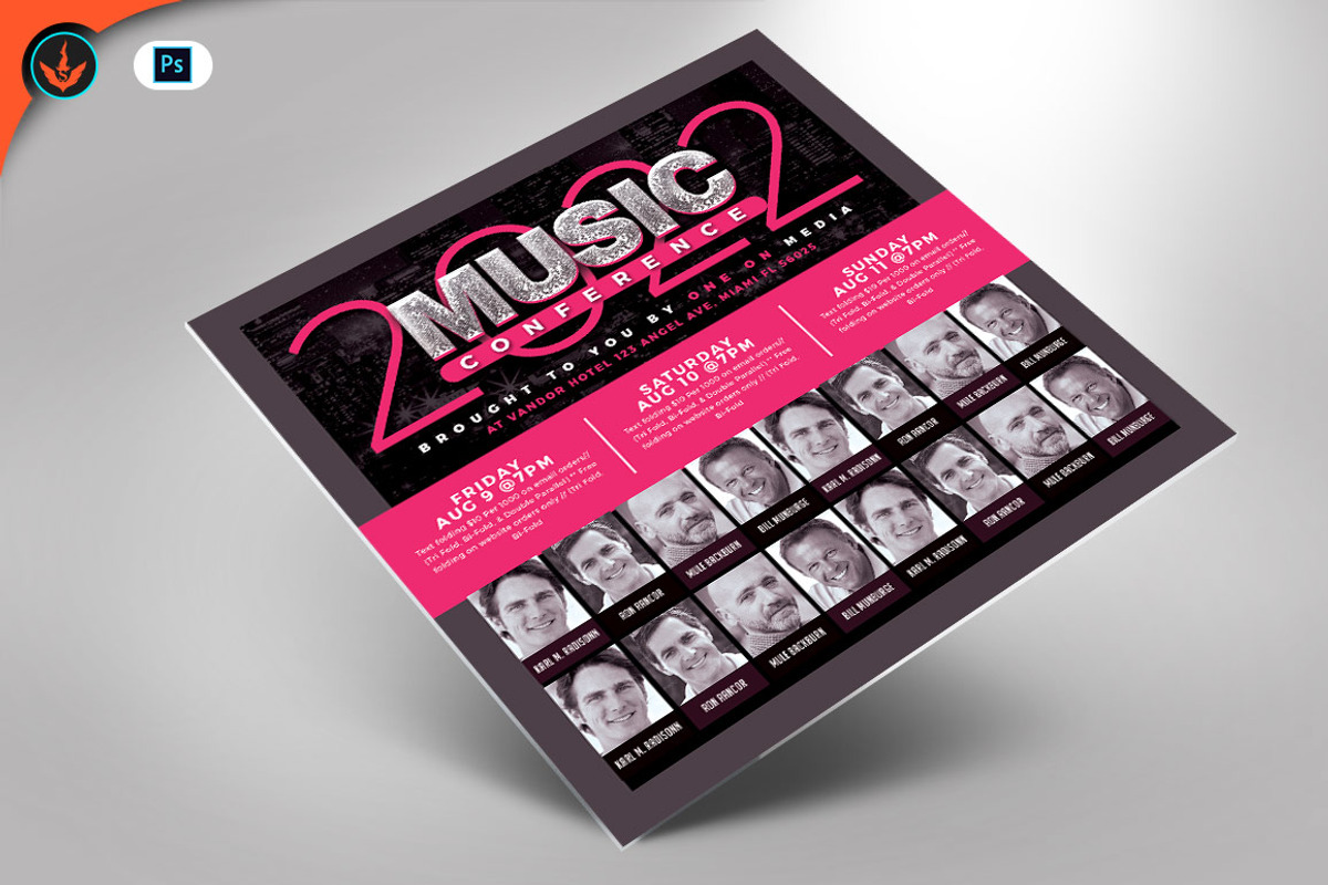 Music Conference Square Flyer, a Flyer Template by SeraphimChris