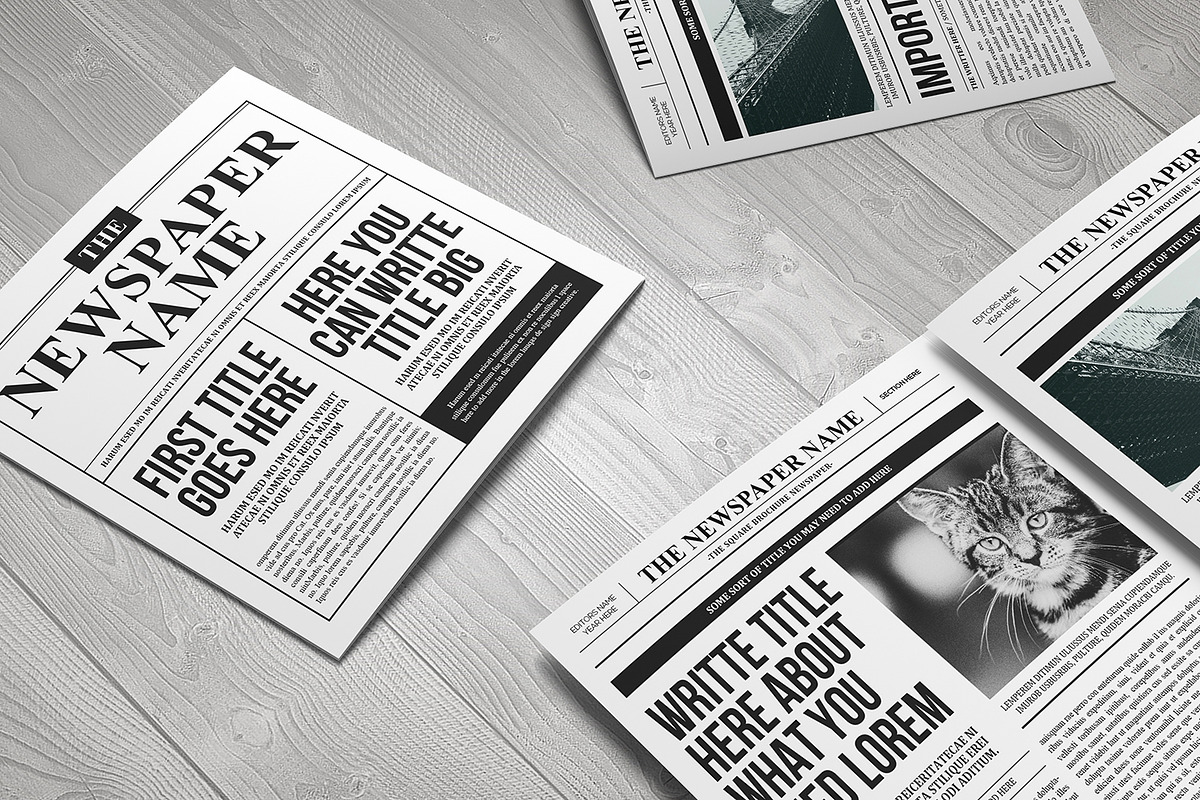 Newspaper Brochure Trifold, a Brochure Template by Luuqas Design