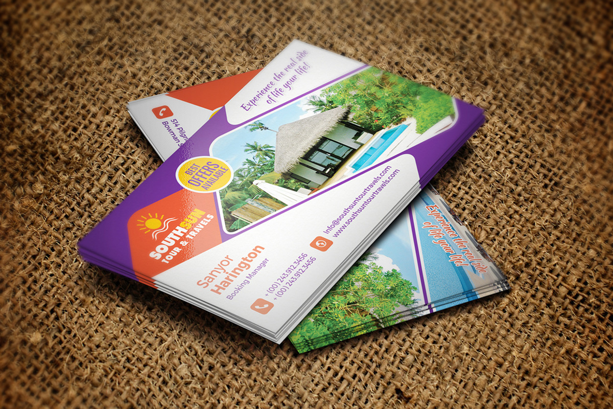 Tour and Travel Business Card, a Business Card Template by GraphicsEgg