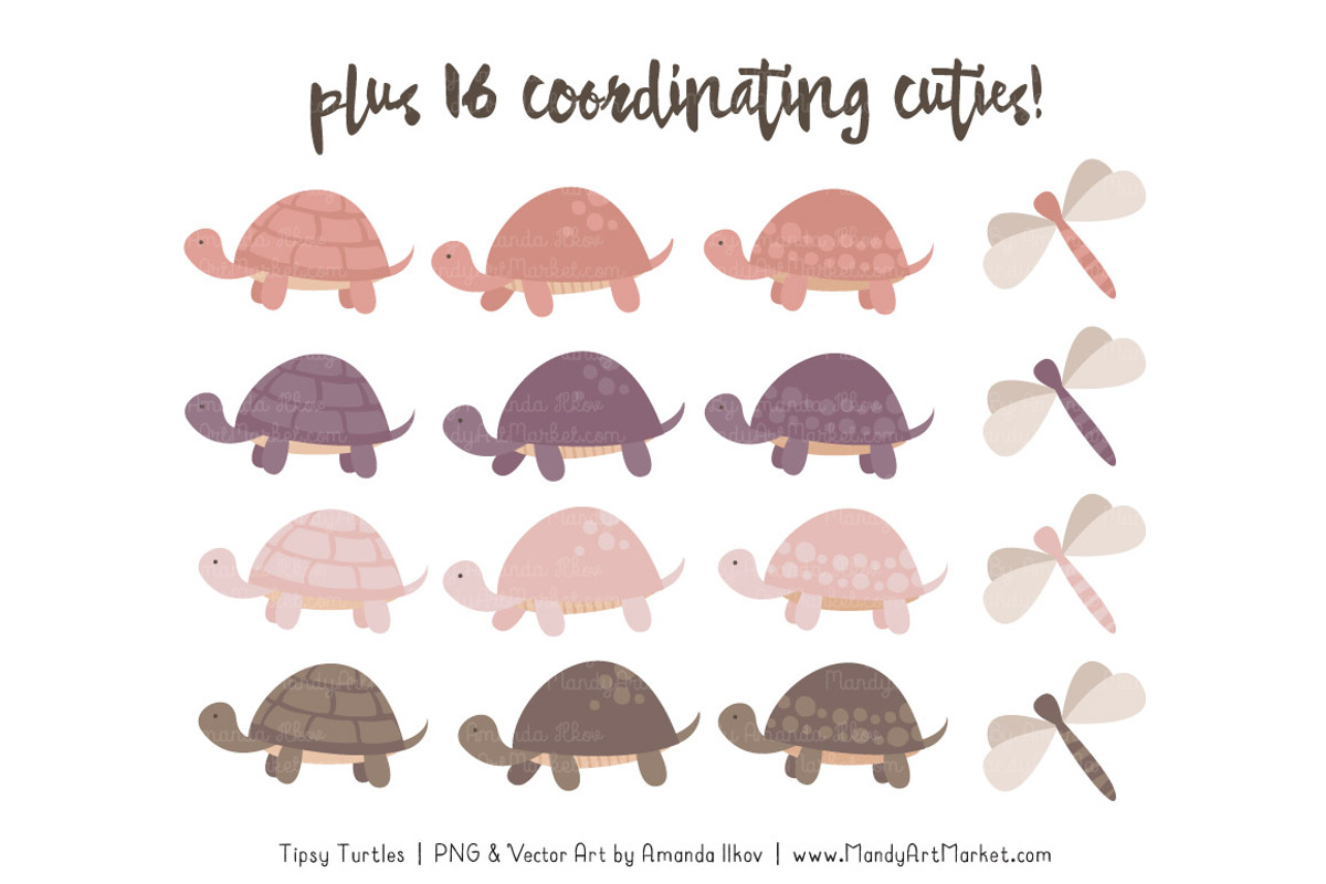 Buff Turtle Stack Clipart, an Illustration by Amanda Ilkov