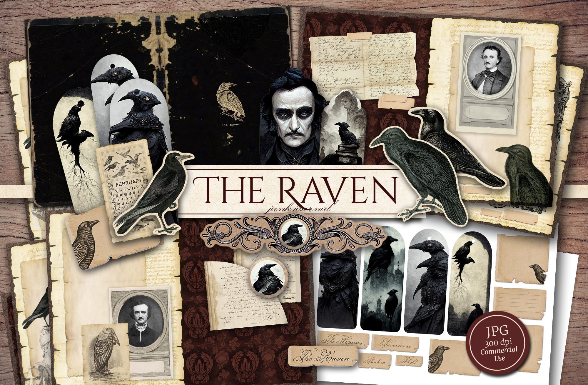 The Raven Scrapbook Kit, an Illustration by Secret Helper