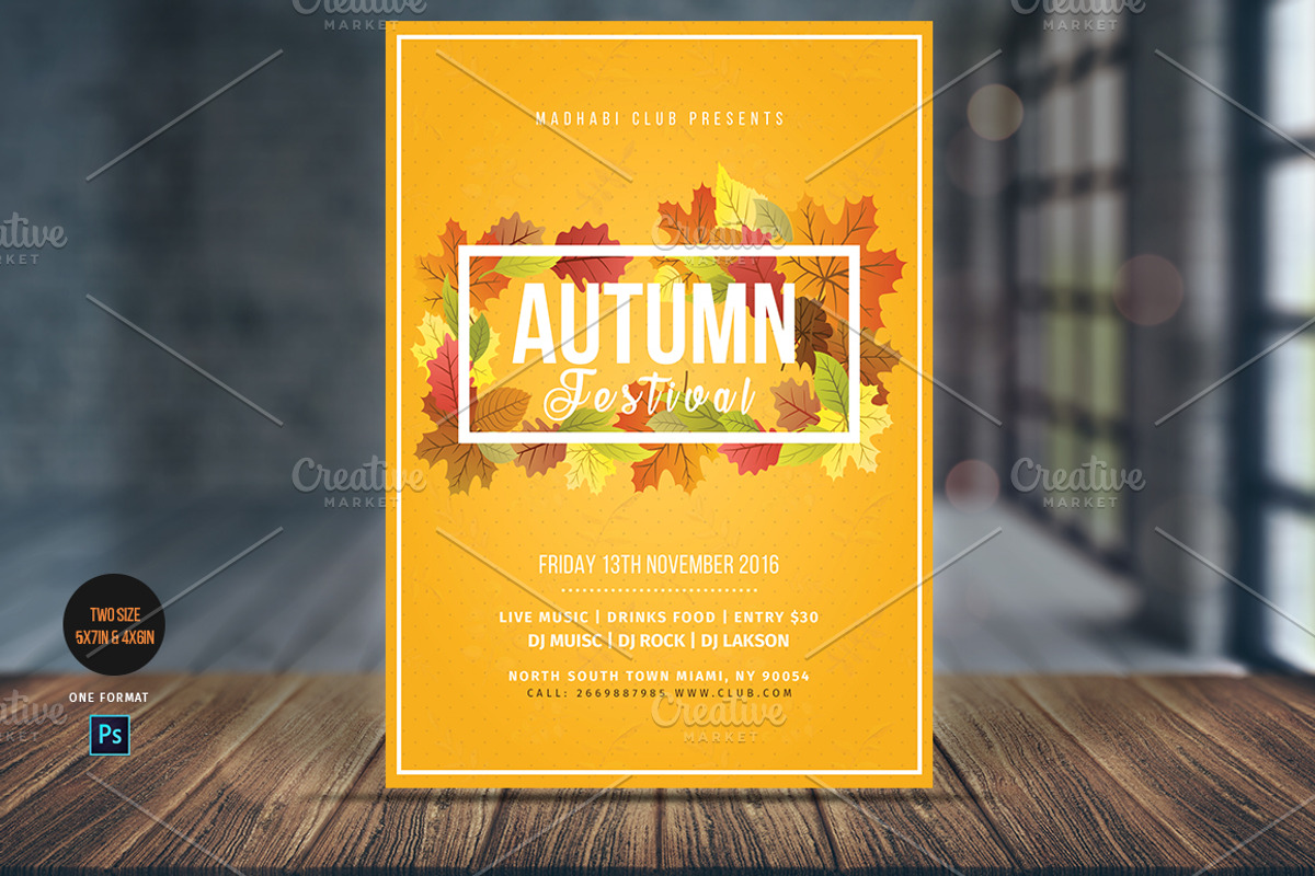 Autumn Festival Flyer Template V7, a Flyer Template by Madhabi Studio