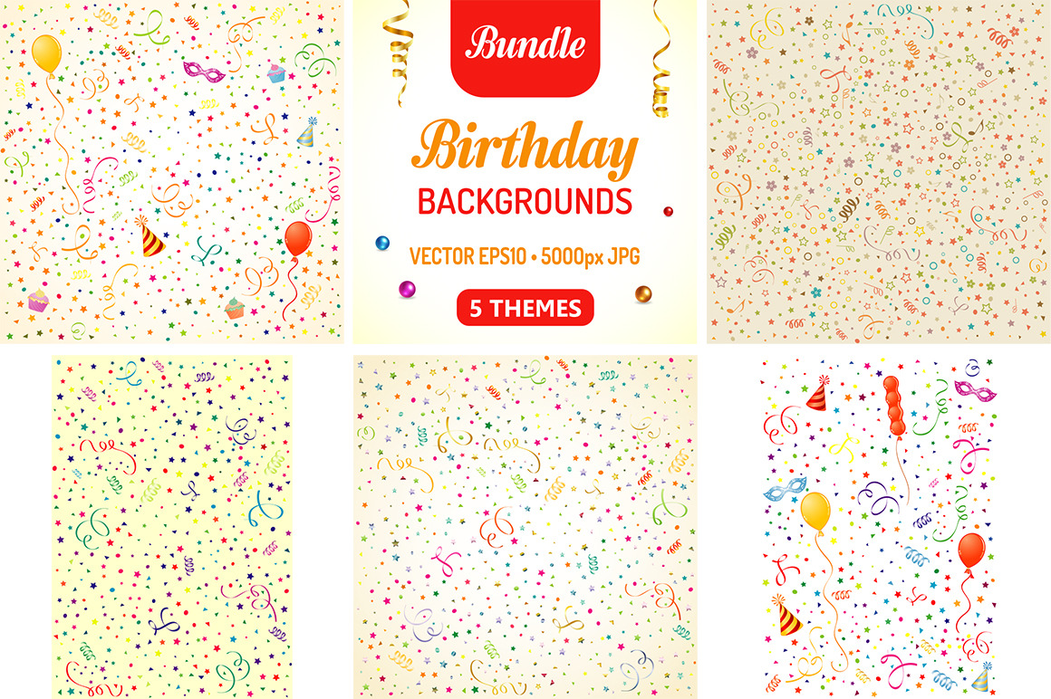 Birthday Backgrounds, a Pattern Graphic by TAlex