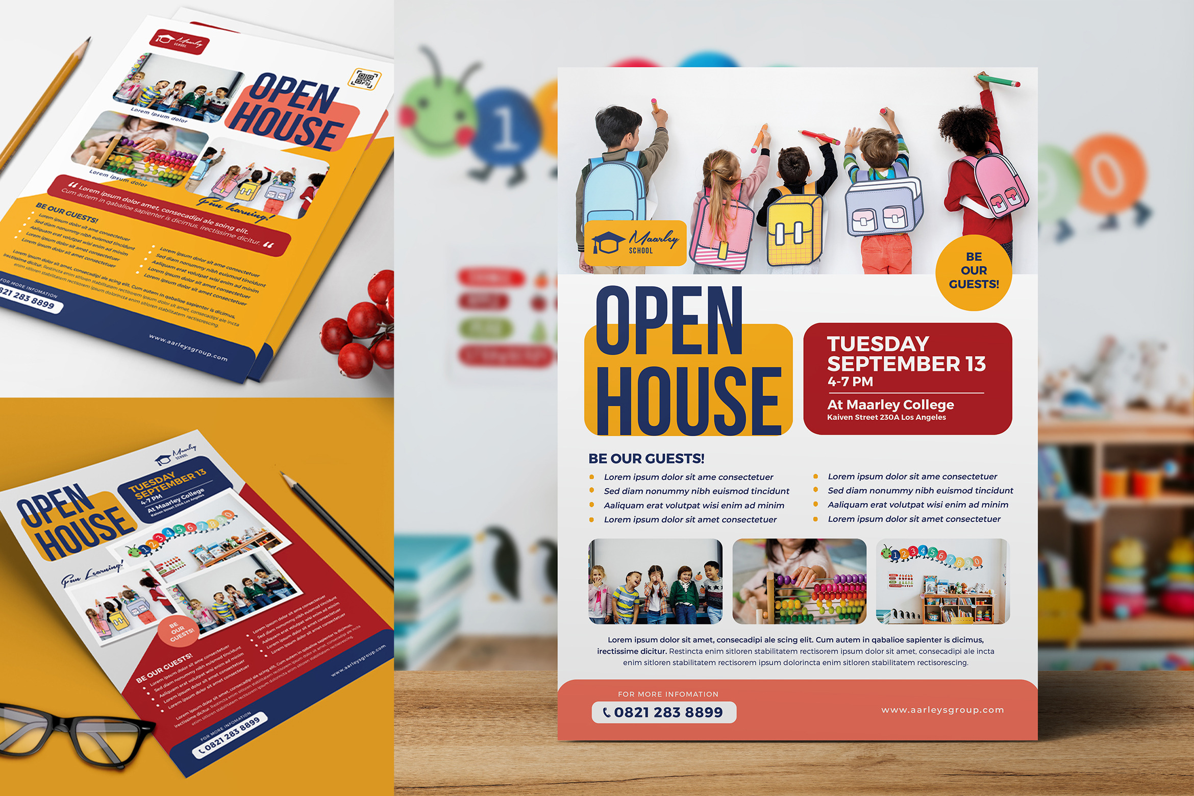 School Open House Flyer, a Flyer Template by Aarley Kaiven