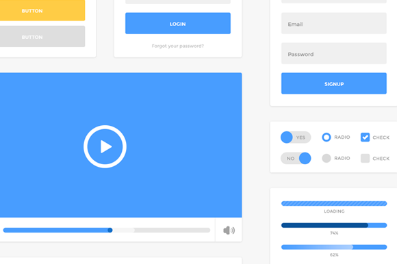 Fluid UI Kit (PSD), an UI Kit Template by Jamie Peak | Creative Market
