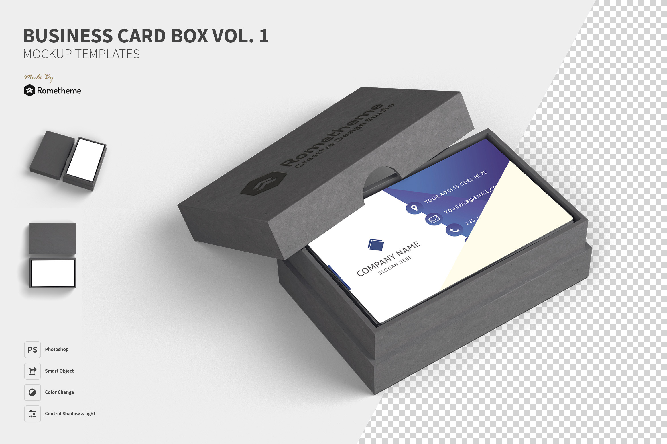 Business Card Box Mockup Template, a Mockup by Rometheme Std