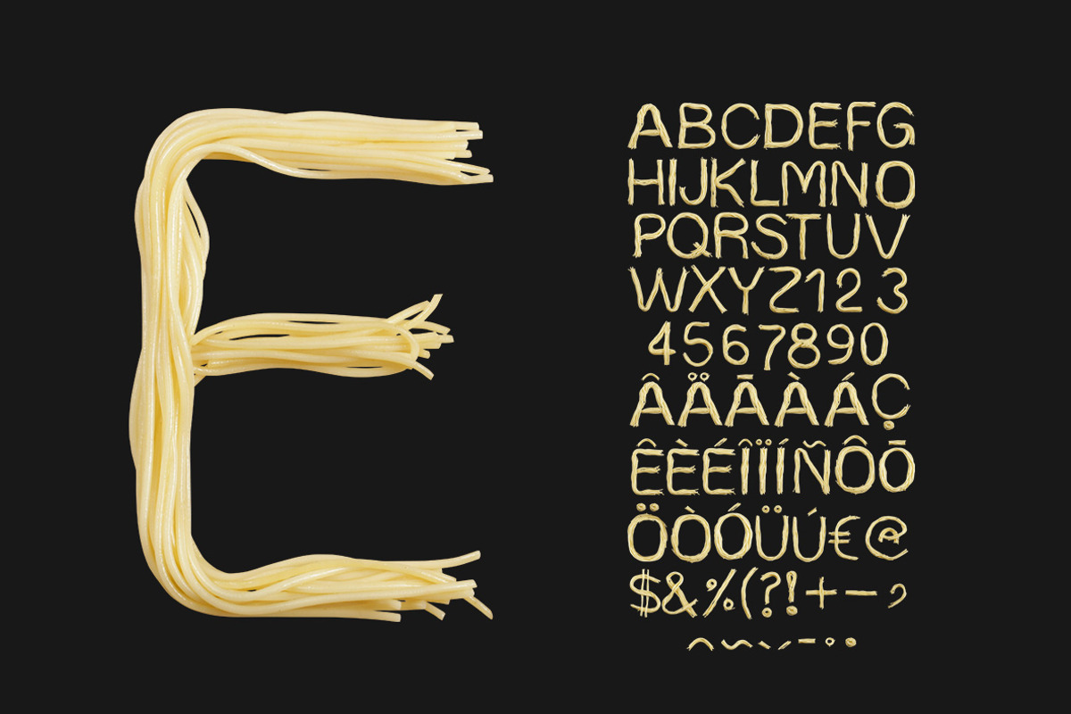 Spaghetti Font, a Font by Handmadefont
