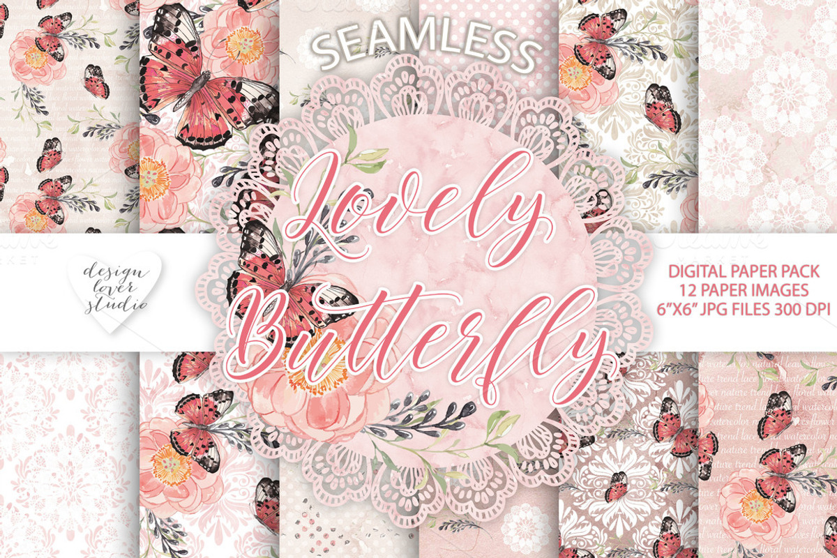 Watercolor digital paper MEGABUNDLE, a Pattern Graphic by designloverstudio