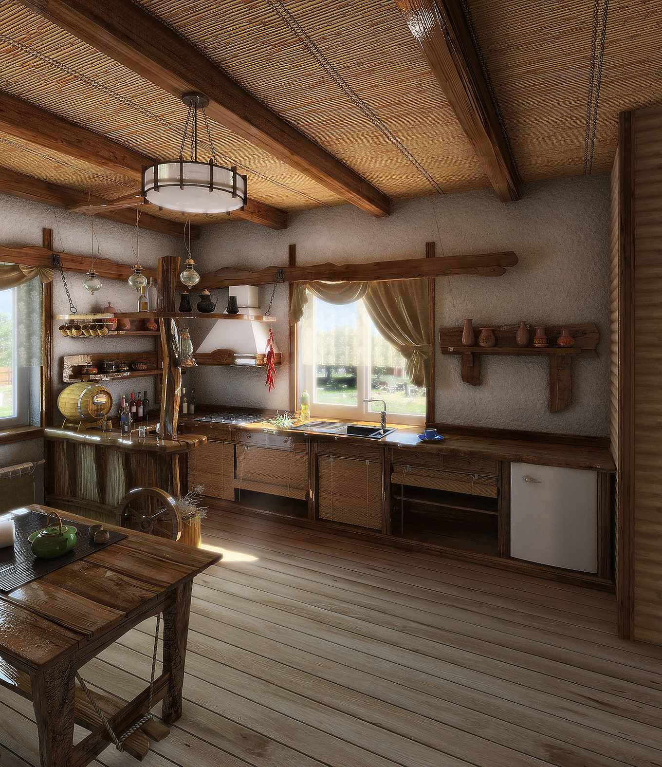 Country style kitchen interior featuring kitchen, interior, and ...