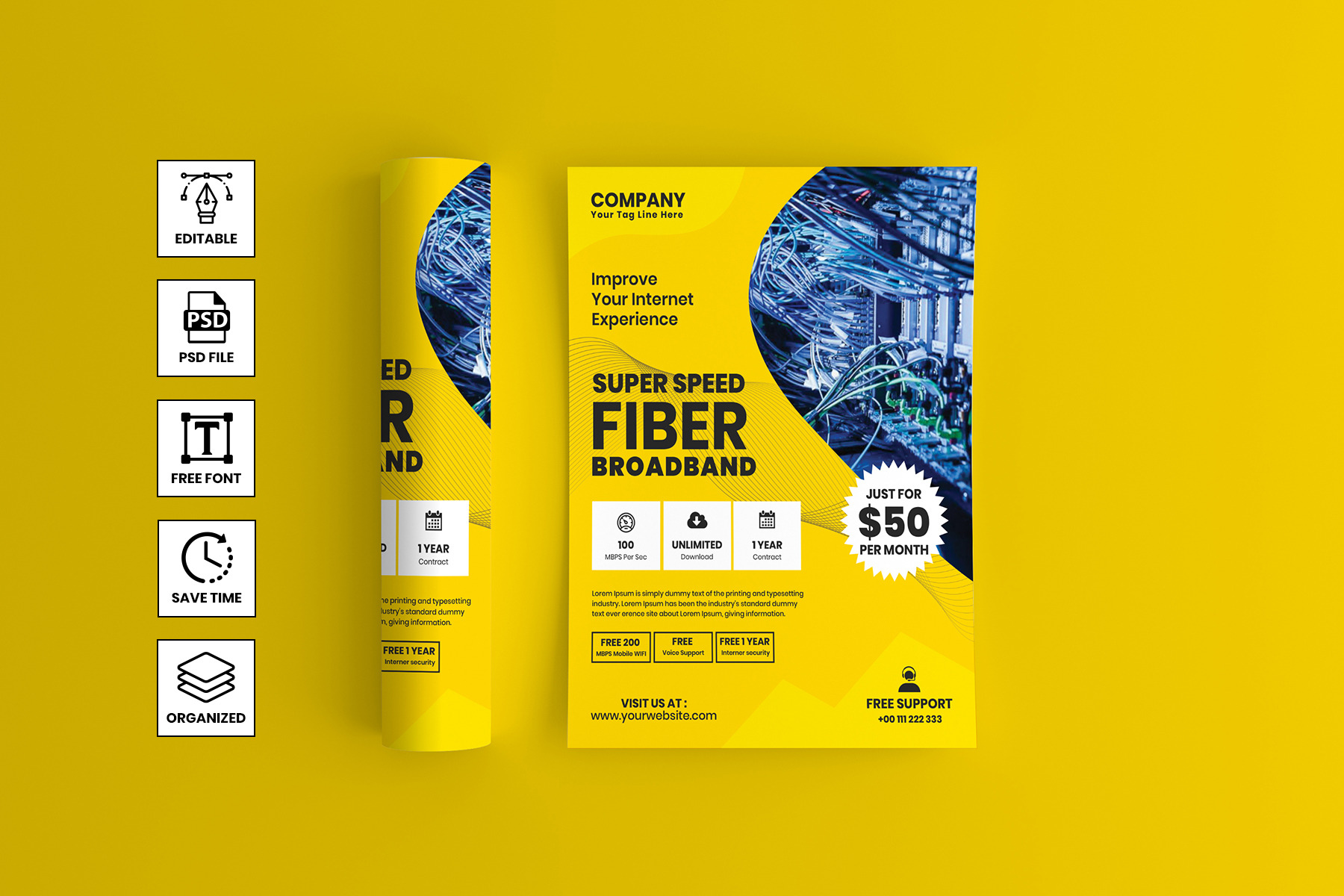 Broadband Internet Flyer, a Flyer Template by createuiux
