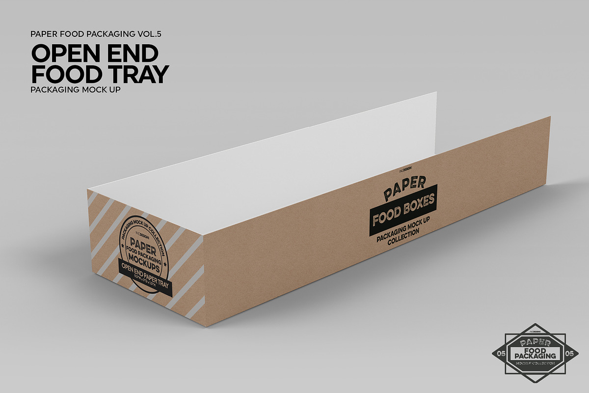 Open End Food Tray Packaging Mockup, a Packaging Mockup by INCDesign