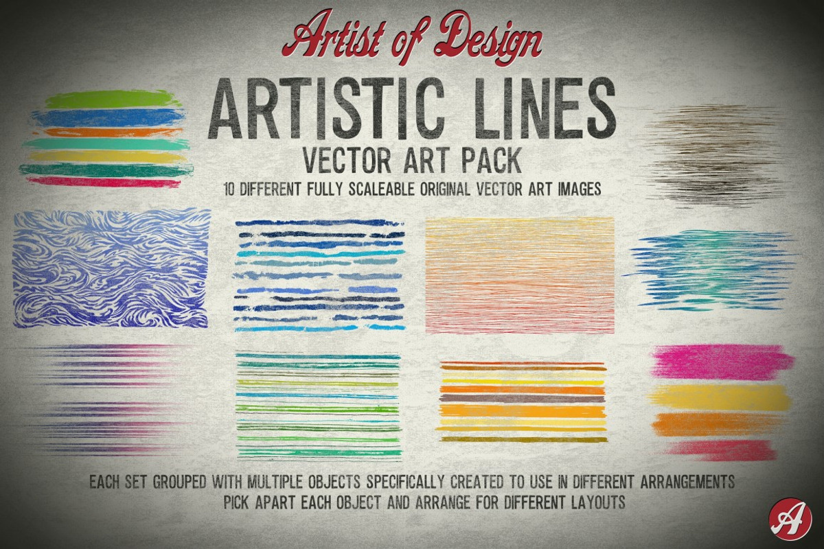 Vector Clip Art Artist Lines, an Illustration by Artistofdesign