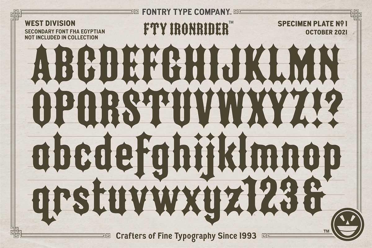 Vintage Spurred Tuscan Wood Cut Fonts