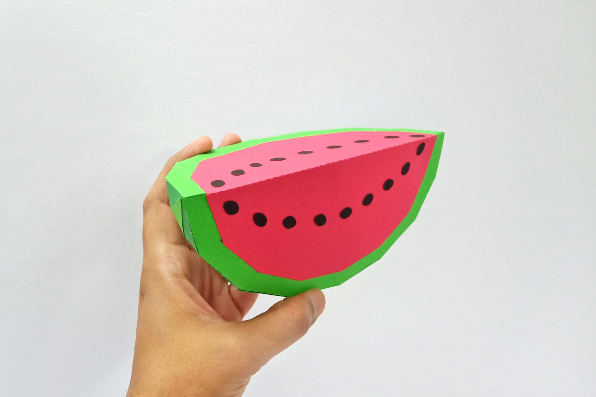 DIY Watermelon - 3d papercraft, a Templates & Theme by PAPER amaze