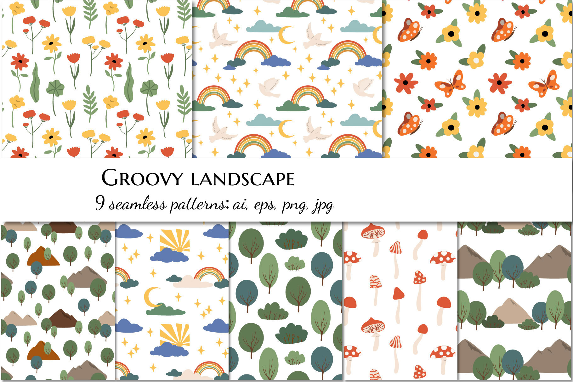 retro seamless pattern clipart, a Pattern Graphic by LyubovZaytseva