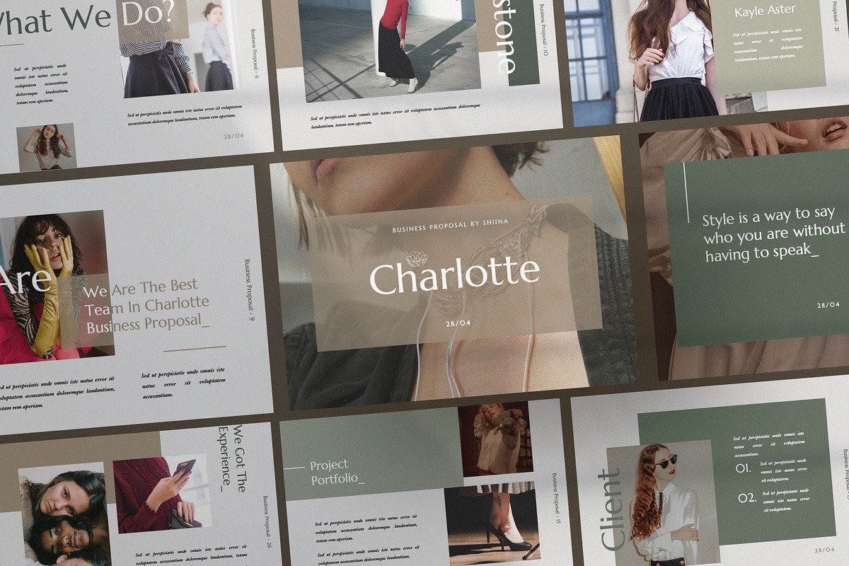 Charlotte Google Slide A4, a Presentation Template by Typetemp Studio