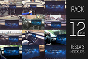 12 PSD Tesla 3 Display Mockup, a Product Mockup by Laura