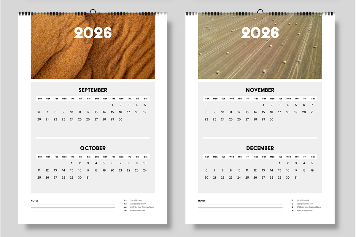 2026 Wall Calendar Template