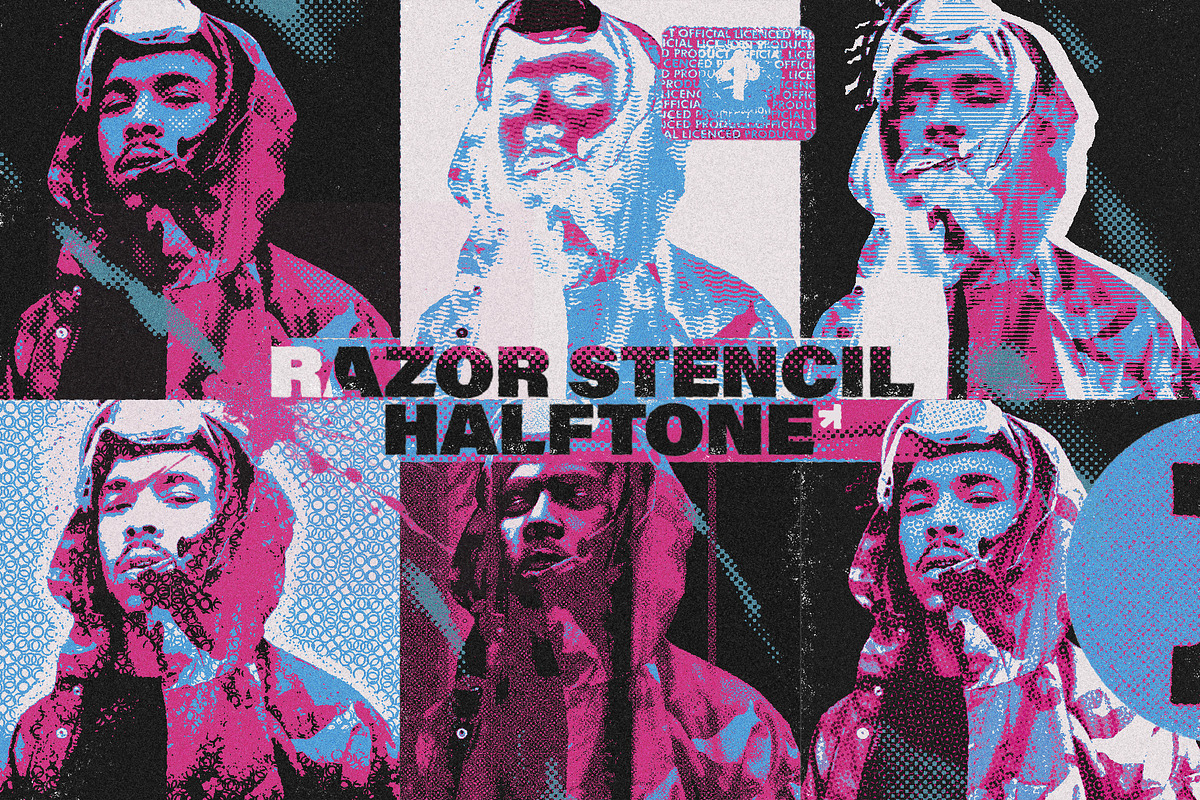 Razor Stencil Halftone Effect Action, an Action Add-On by bangingjoints