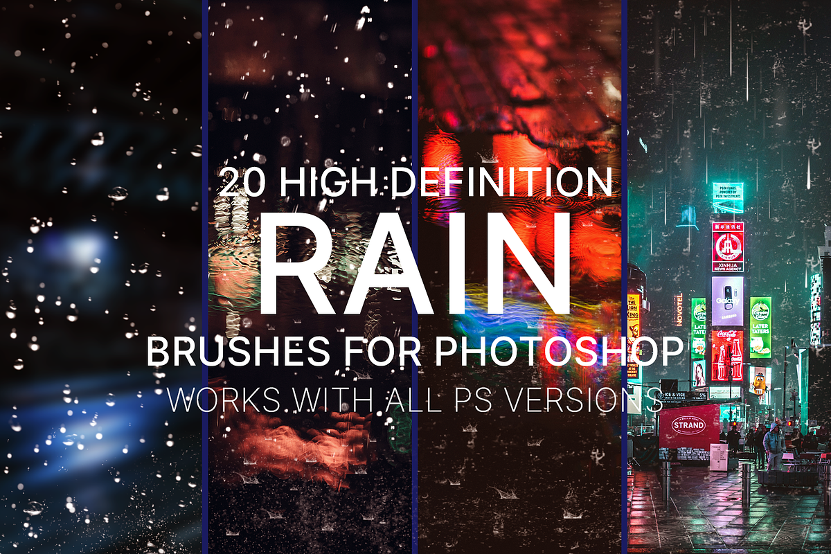 20 Rain & Drop Photoshop Brushes | ABR
